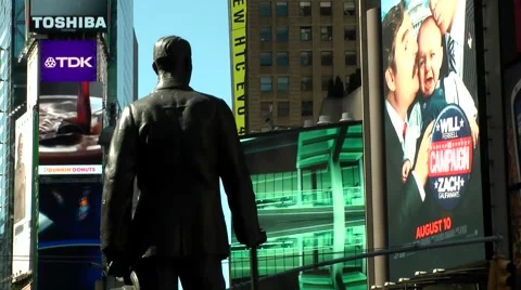 New York 200 Manhattan Times Square stat... | Stock Video | Pond5