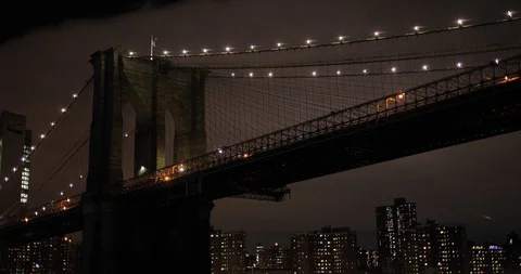 New York City night skyline boat ride Br... | Stock Video | Pond5