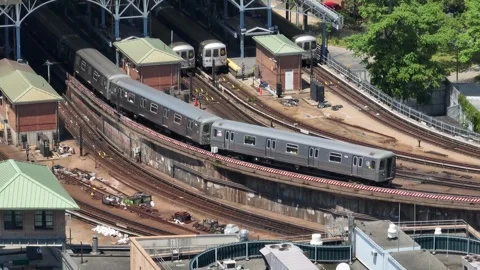 New York city subway passenger train car... | Stock Video | Pond5
