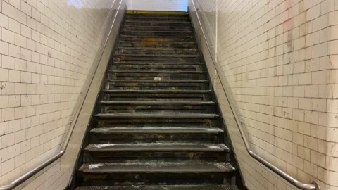 New York City Subway Staircase in Brookl... | Stock Video | Pond5