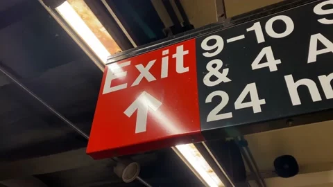 New York City Subway Station Exit Sign i... | Stock Video | Pond5