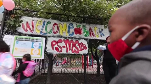 New York reopens primary schools after 6... | Stock Video | Pond5