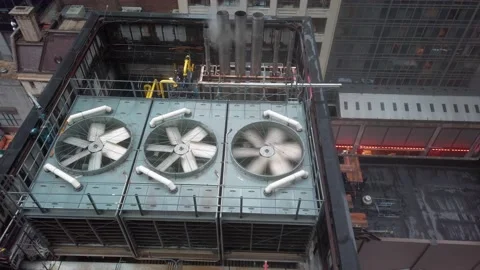 New York, Rooftop air conditioning unit ... | Stock Video | Pond5