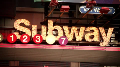 Neon Subway Sign Stock Video Footage | Royalty Free Neon Subway Sign ...
