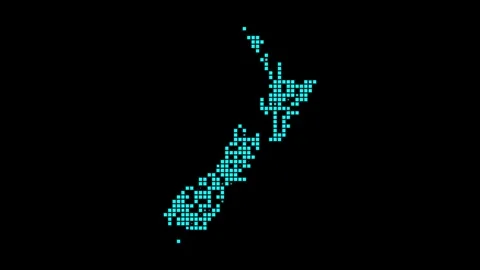 New Zealand digital map. Map of New Zeal... | Stock Video | Pond5