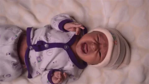 Newborn baby crying for mother milk. One... | Stock Video | Pond5