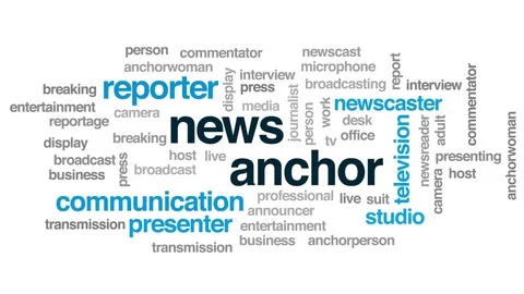 News anchor animated word cloud, text de... | Stock Video | Pond5