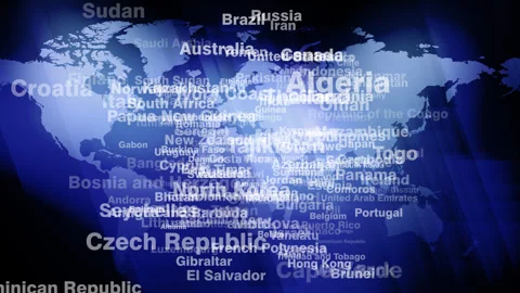 News background world map reveals countr... | Stock Video | Pond5