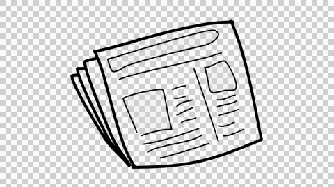 News paper line drawing illustration ani... | Stock Video | Pond5