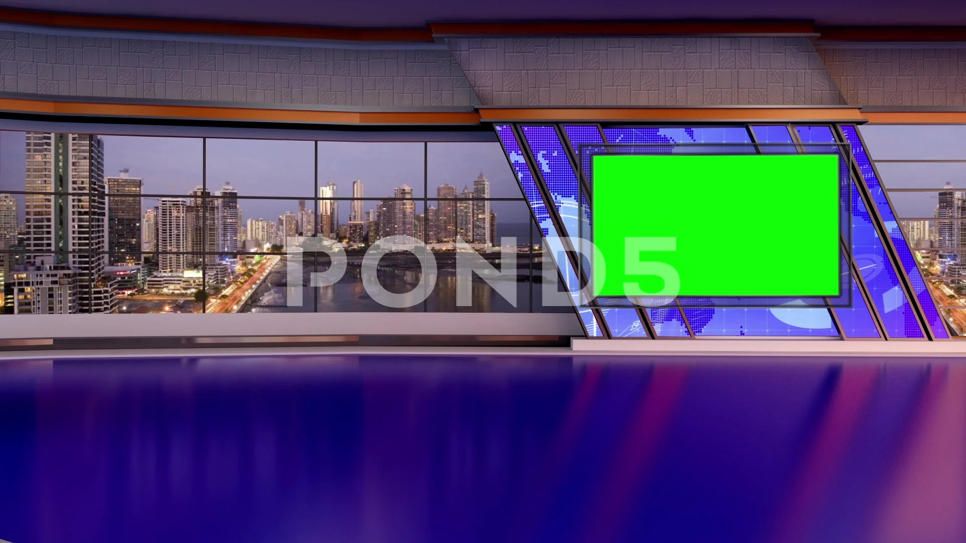 News Background Set City