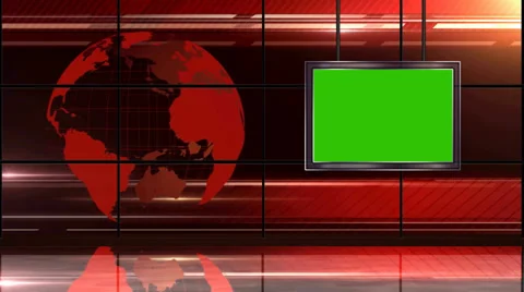 News TV Studio Set 19 - Virtual Green Sc... | Stock Video | Pond5