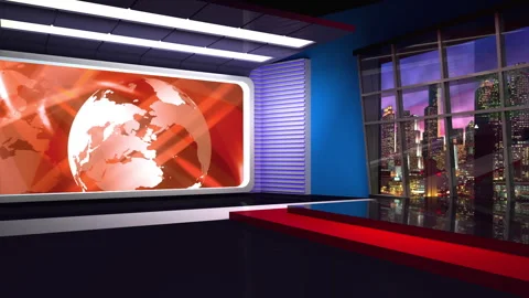 News Tv Studio Set Stock Video Footage | Royalty Free News Tv Studio ...