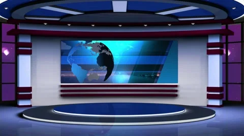 News TV Studio Set 63-Virtual Green Scre... | Stock Video | Pond5
