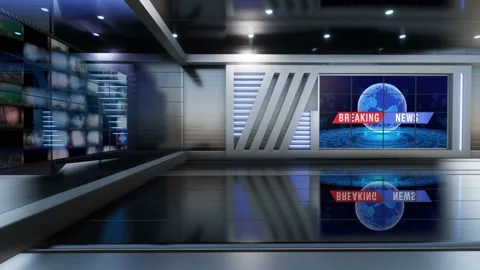 News TV Studio Set - Virtual Green Scree... | Stock Video | Pond5