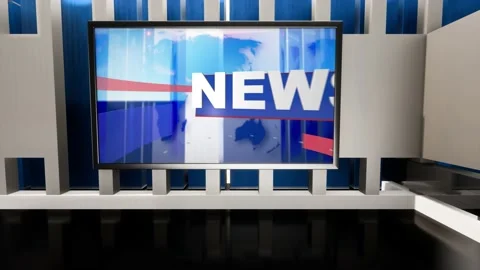 News TV Studio Set - Virtual Green Scree... | Stock Video | Pond5