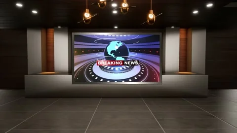 News TV Studio Set - Virtual Green Scree... | Stock Video | Pond5