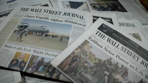 Newspaper Coverage of Afghanistan Falls ... | Stock Video | Pond5