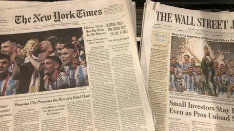 Newspaper Coverage of Argentina Wins Fif... | Stock Video | Pond5