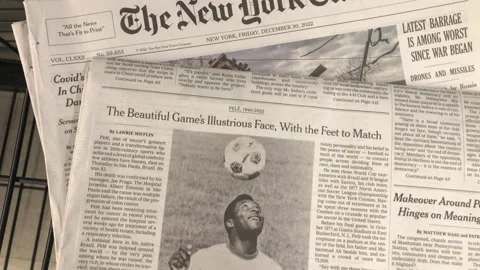 Newspaper Coverage of the Death of Legen... | Stock Video | Pond5