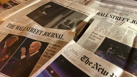 Newspaper coverage of last Presidential ... | Stock Video | Pond5