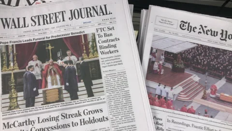 Newspaper Coverage of Pope Benedict XVI ... | Stock Video | Pond5