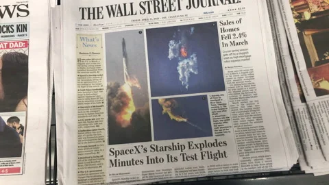 Newspaper Coverage of the SpaceX’s gig... | Stock Video | Pond5