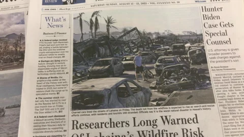 Newspaper Coverage of the Wildfires in H... | Stock Video | Pond5