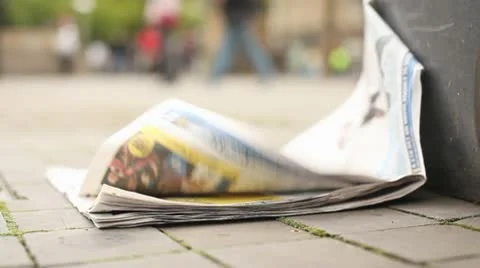 Newspaper Trash Stock Footage ~ Royalty Free Stock Videos | Pond5