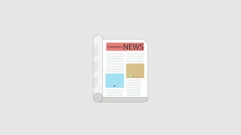 Newspaper icon motion graphics animation... | Stock Video | Pond5