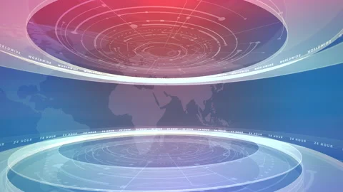 Newsroom with news graphic lines and cir... | Stock Video | Pond5