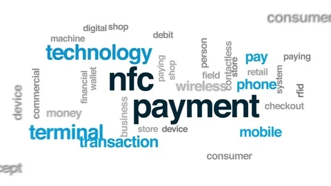 NFC payment animated word cloud, text de... | Stock Video | Pond5