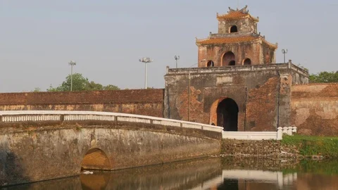 Ngan gate of citadel and moat,Hue,Vietna... | Stock Video | Pond5