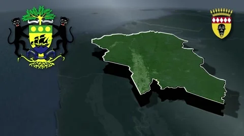 Ngounie - Mouila with Coat of arms anima... | Stock Video | Pond5