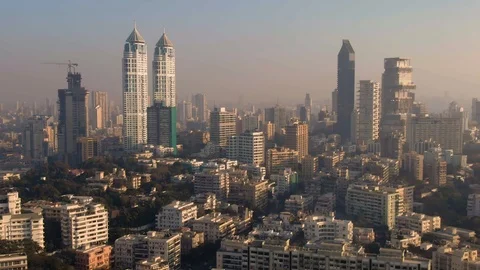 Nice day in Mumbai city, India, aerial s... | Stock Video | Pond5