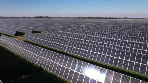 NICE Fly over rows of Solar panels of so... | Stock Video | Pond5