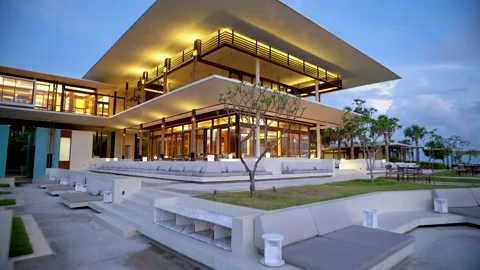 The nice large front desk at the beach h... | Stock Video | Pond5