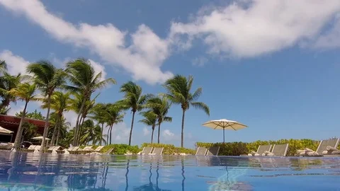 Nice peaceful view of moving clouds and ... | Stock Video | Pond5