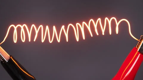 Nichrome Filament Connected to Power Wir... | Stock Video | Pond5