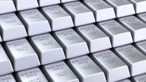 Nickel bars background, animation. 3D re... | Stock Video | Pond5