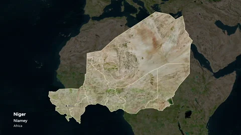 Niger map - extract. Regions. Satellite.... | Stock Video | Pond5