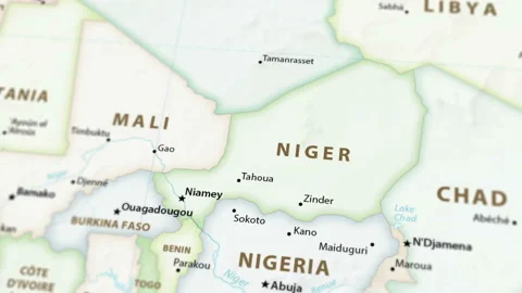 Niger on a political map of the world (4... | Stock Video | Pond5