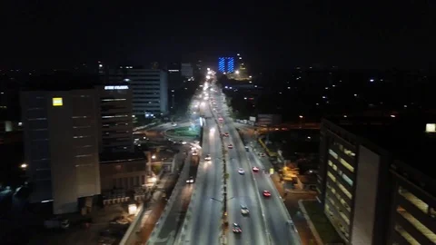 Night aerial view of Ikoyi Lagos City Ni... | Stock Video | Pond5
