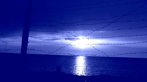 Barbed Wire Night Stock Video Footage | Royalty Free Barbed Wire Night ...