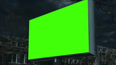 Night Billboard Green Screen Outdoor Sta... | Stock Video | Pond5