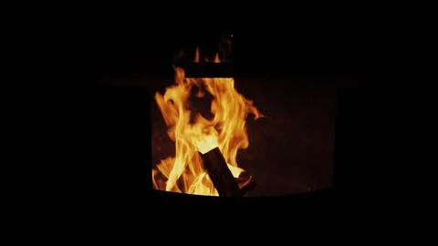 Night bright campfire with fire rising u... | Stock Video | Pond5
