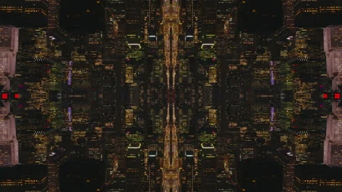 Night city scene. Modern high rise build... | Stock Video | Pond5