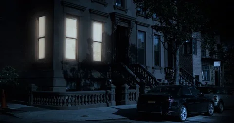 Night Establishing Shot of Typical Brook... | Stock Video | Pond5