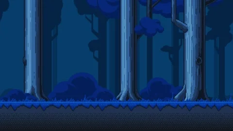 Night forest pixel art landscape animati... | Stock Video | Pond5