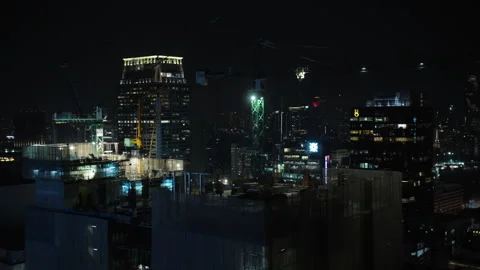 Night Scene of Skyscraper High-Rise Buil... | Stock Video | Pond5