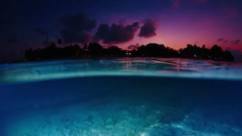 Underwater Ocean Night Stock Footage ~ Royalty Free Stock Videos | Pond5